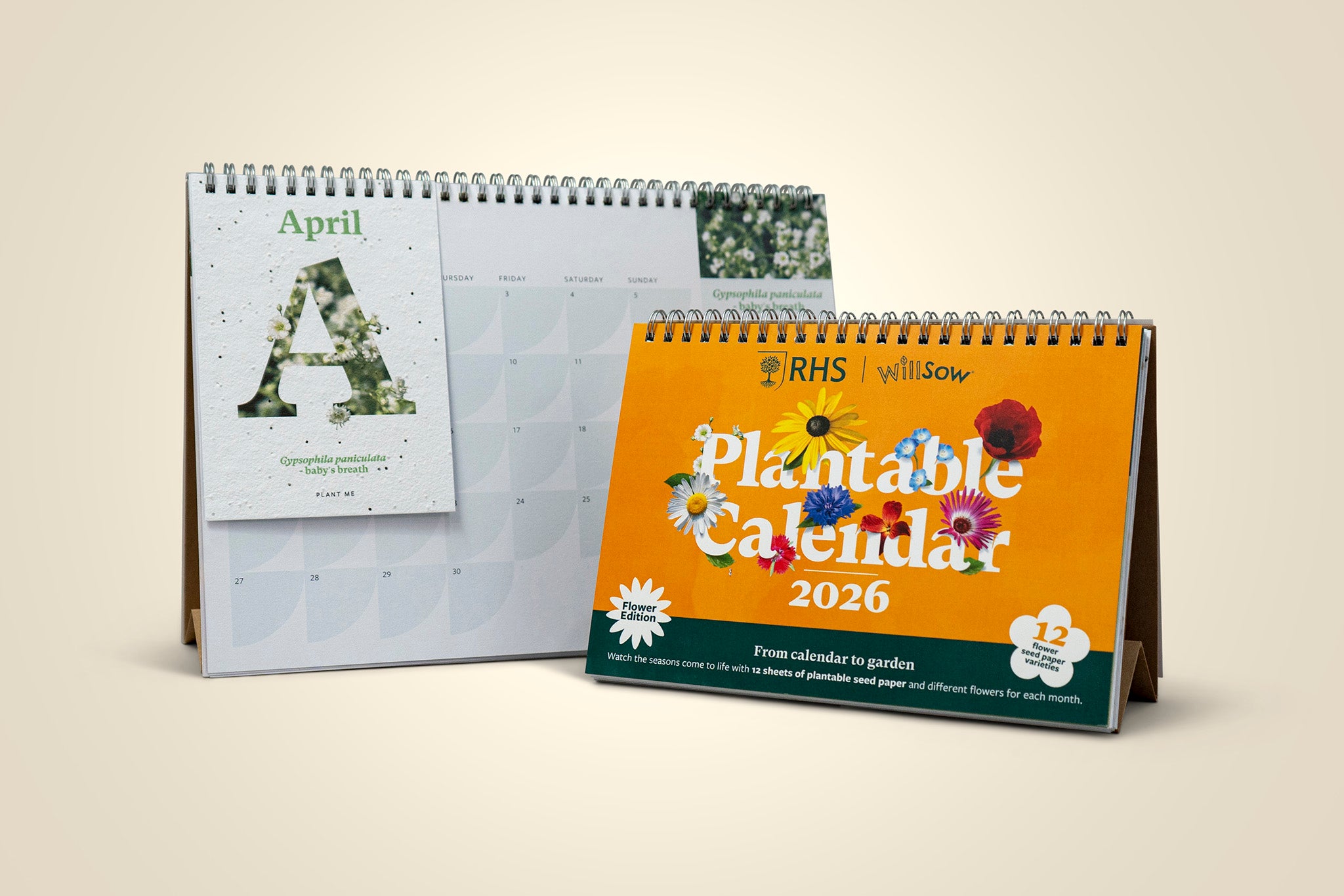 RHS & Willsow A5 Plantable 2026 Desk Calendar – Flower Edition – The ...